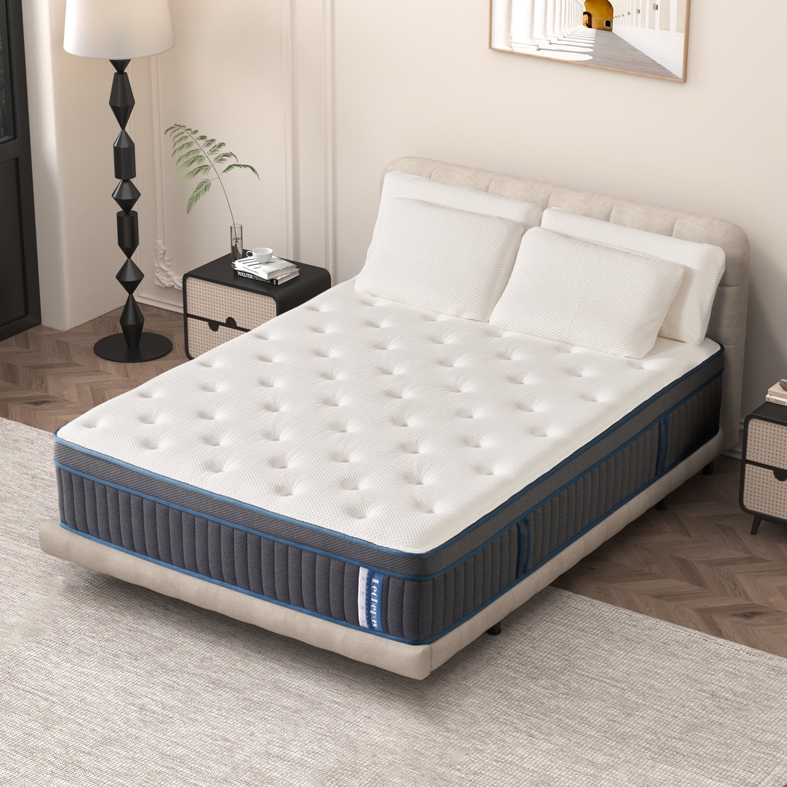 Lechepus 14 Inch Queen Mattress, Cooling Gel Memory Foam, 7-Zone ...