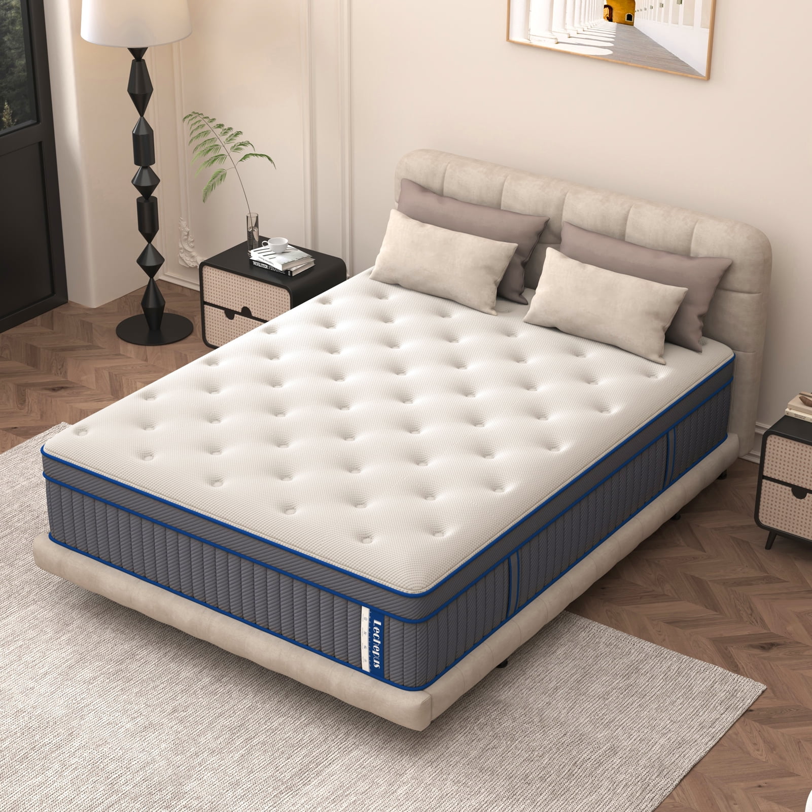 Lechepus Queen Mattress, 14 Inch Cooling Gel Memory Foam Hybrid ...