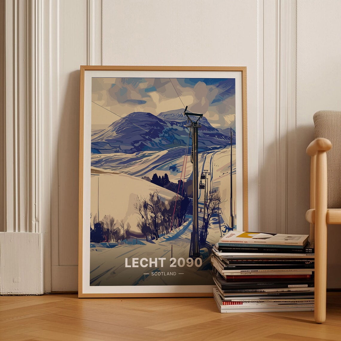 Lecht 2090 Ski Resort Travel Poster, Scotland Skiing Wall Art, Scottish ...