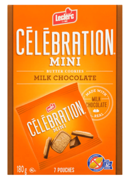 Leclerc Celebration Butter Cookie Milk Chocolate Mini Packs 180g ...
