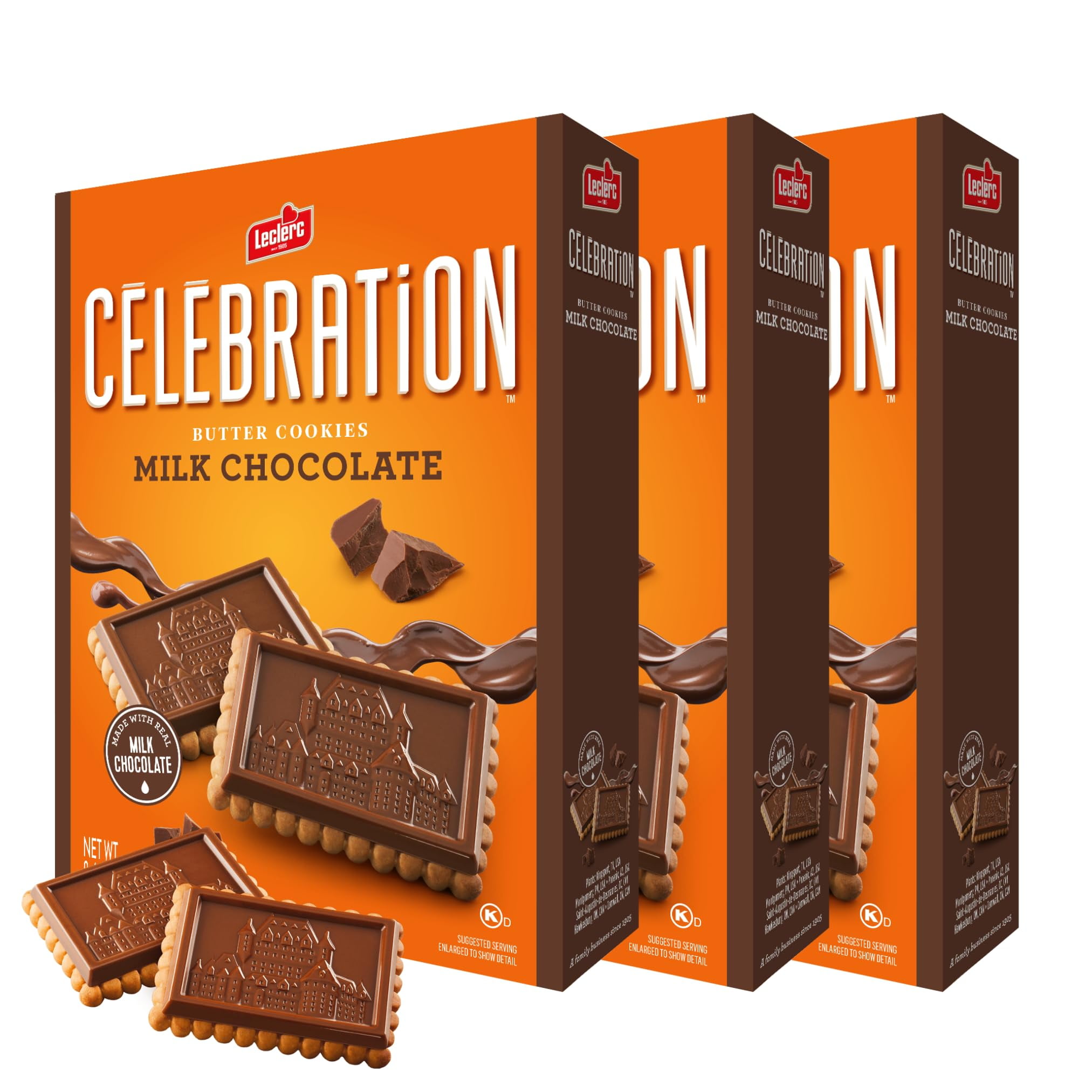 Leclerc Celebration Butter Cookies AKF18 with Milk Chocolate, Premium ...