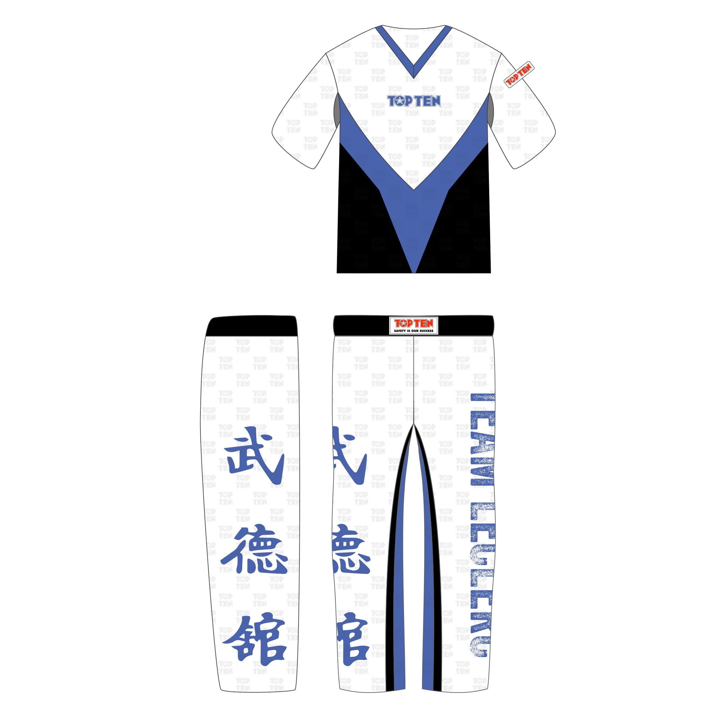 Leclerc Top Ten uniform - black/blue/white, 1616-AME - Walmart.com