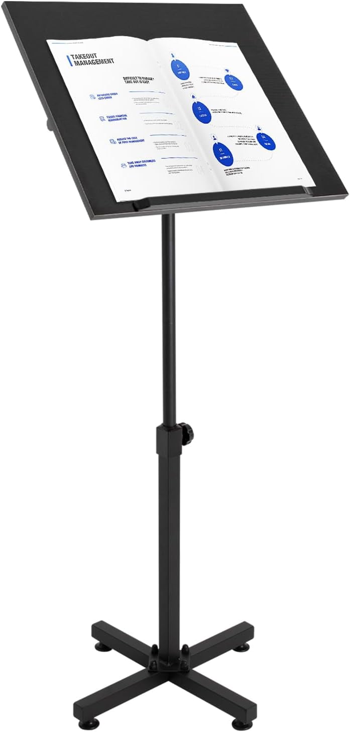Lectern Podium Stand, Height Adjustable Laptop Table, Tilting Desktop ...