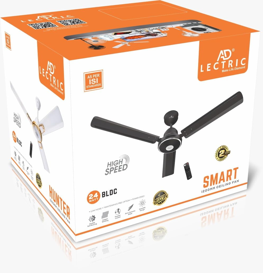 Lectric Smart High Speed Ceiling Fan 1200mm 24W BLDC Motor Remote ...