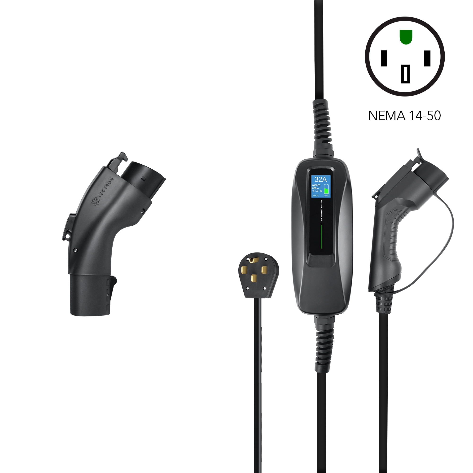 Lectron Bundle -NEMA 14-50 Level 2 EV Charger - 240V 32 Amp with 18ft ...