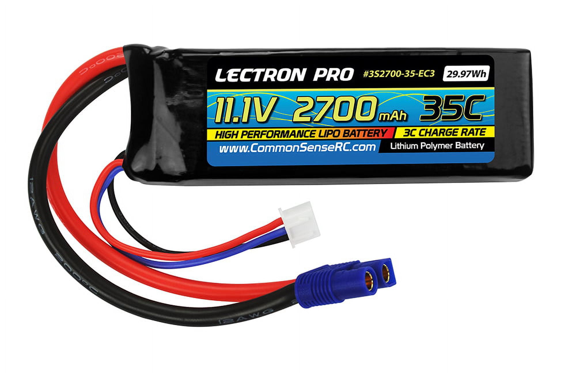 Lectron Pro 11.1 volt - 2700mAh 35C Lipo Battery for Blade 350 QX with ...