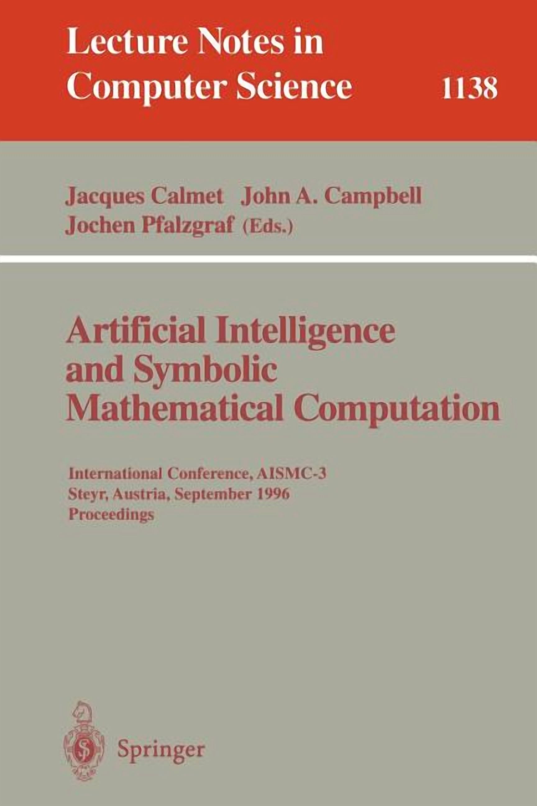 Lecture Notes in Computer Science Artificial Intelligence and Symbolic ...