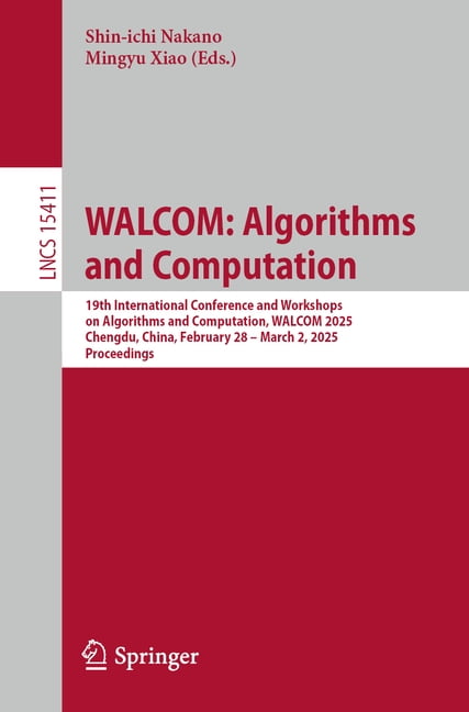 Lecture Notes In Computer Science Walcom Algorithms And Computation
