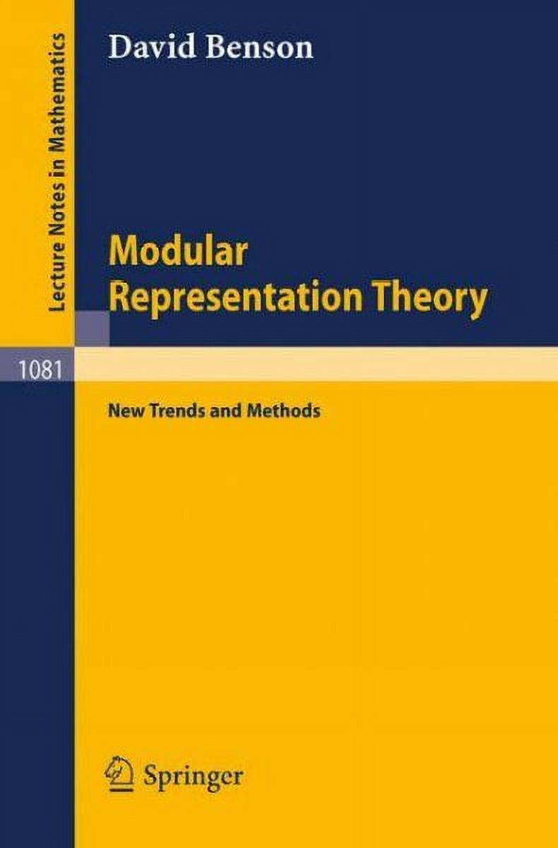 Lecture Notes In Mathematics Modular Representation Theory New Trends And Methods Paperback