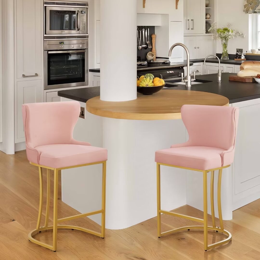 Lecut Modern Counter Height Bar Stools Set of 2, 26.5" H Bar Chairs ...