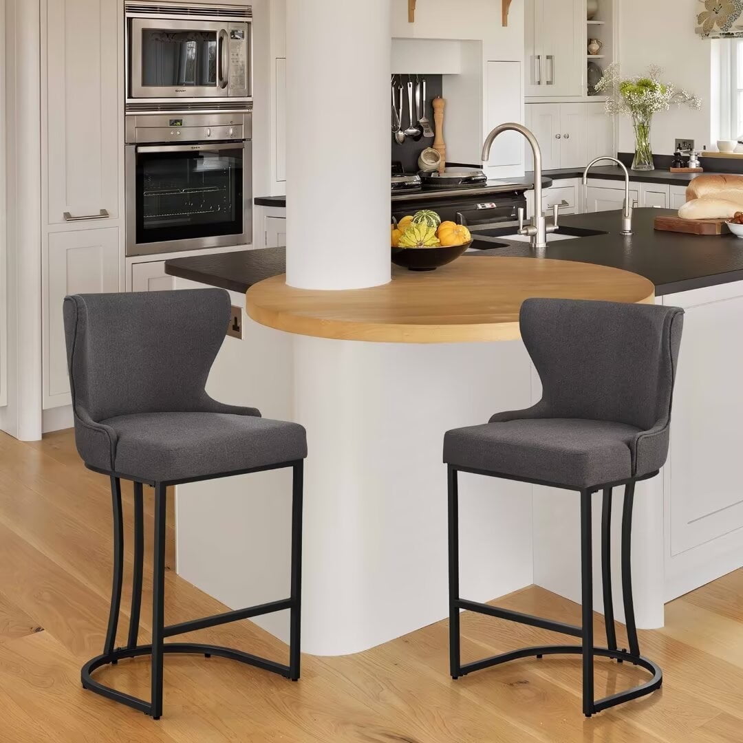 Lecut Modern Counter Height Bar Stools Set of 2, 26.5" H Bar Chairs ...