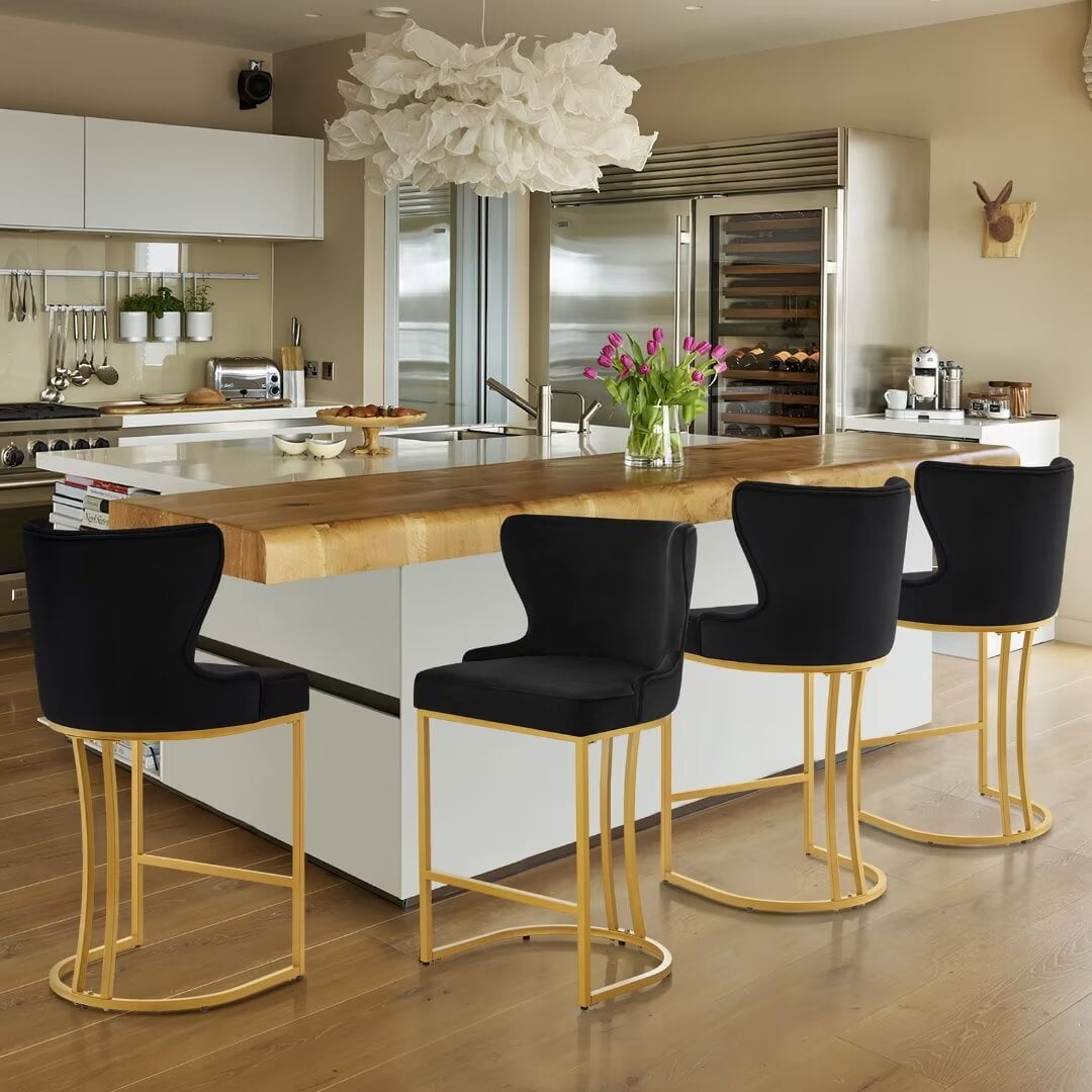 Lecut Modern Counter Height Bar Stools Set of 4, 26.5" H Bar Chairs ...