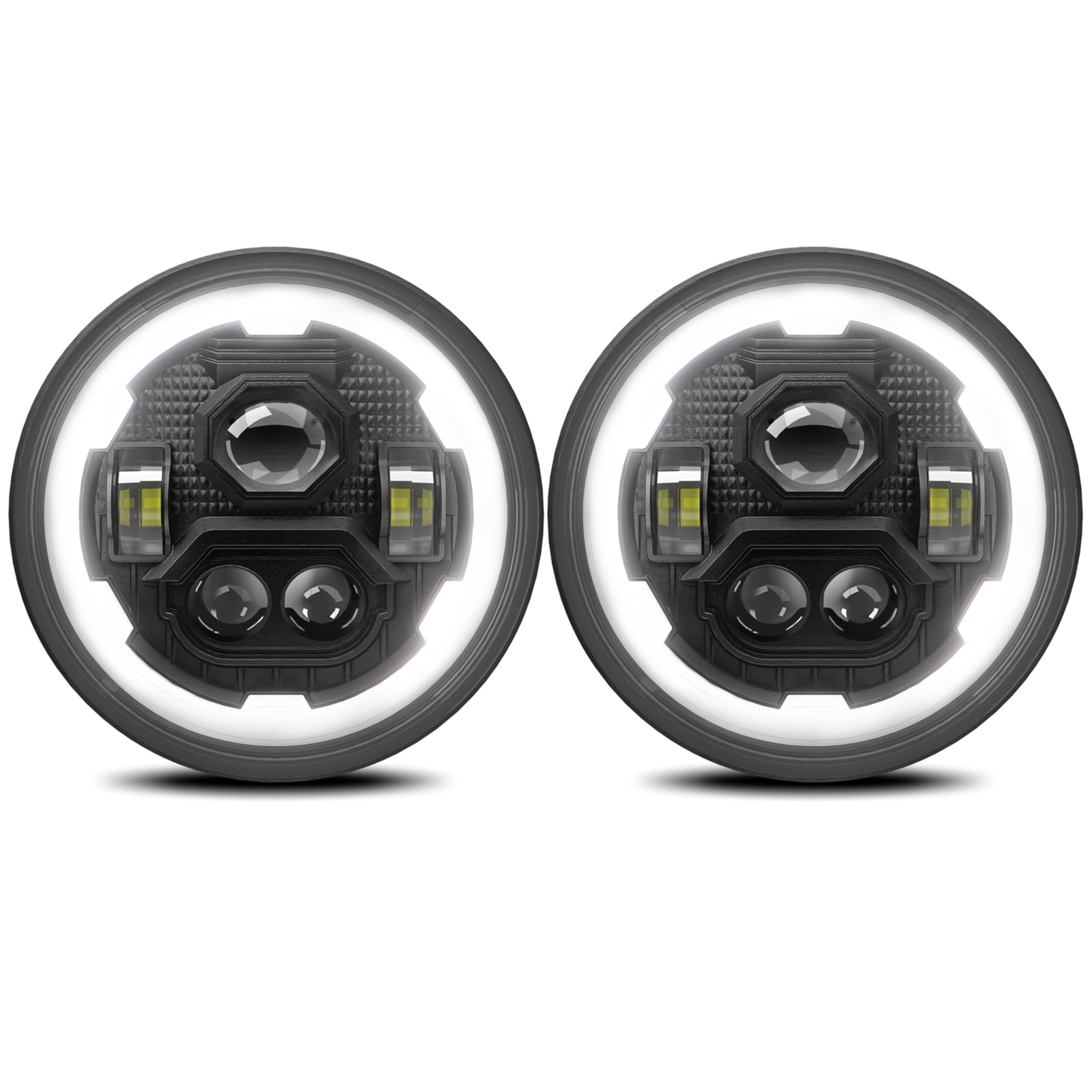 Led 7 Inch Car LED Headlights 7" Round Headlights With White High Low ...