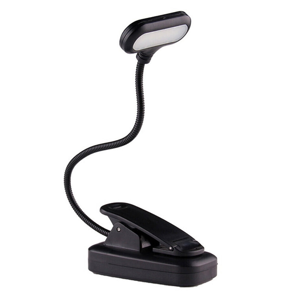 Led Adjustable Clip On Lamp Light Battery Powered Eye Protection Desk ...