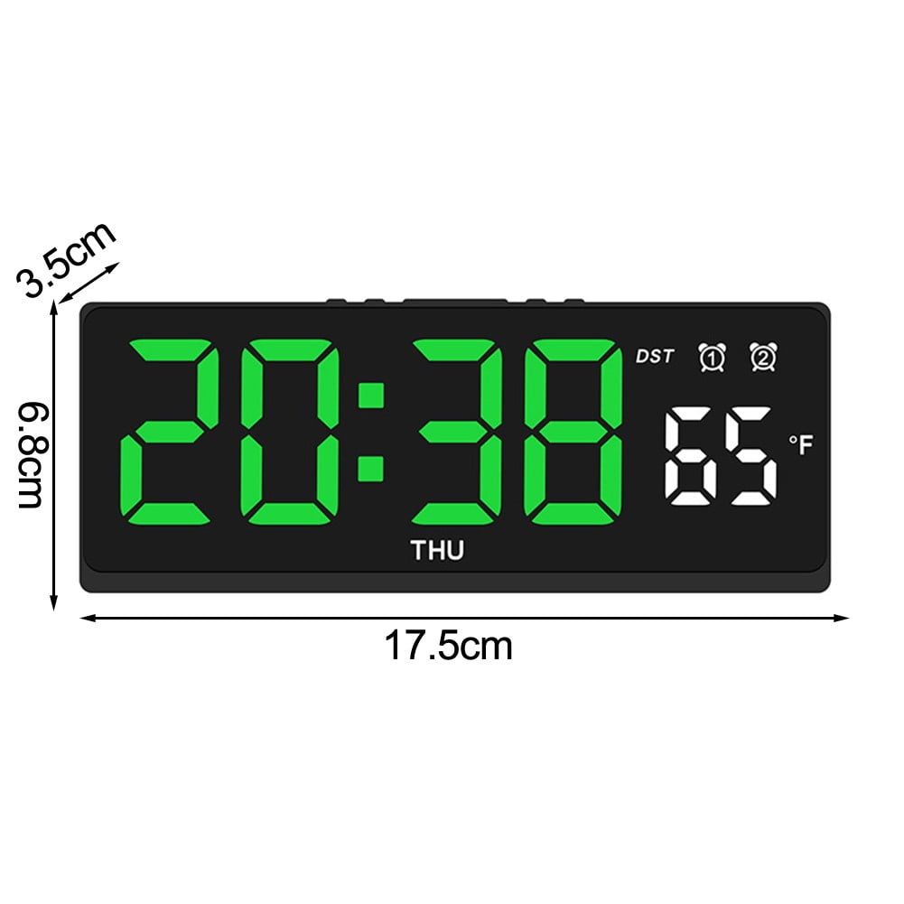 Led Alarm Clock With 2 Alarms, Temperature Display And 5 Brightness ...