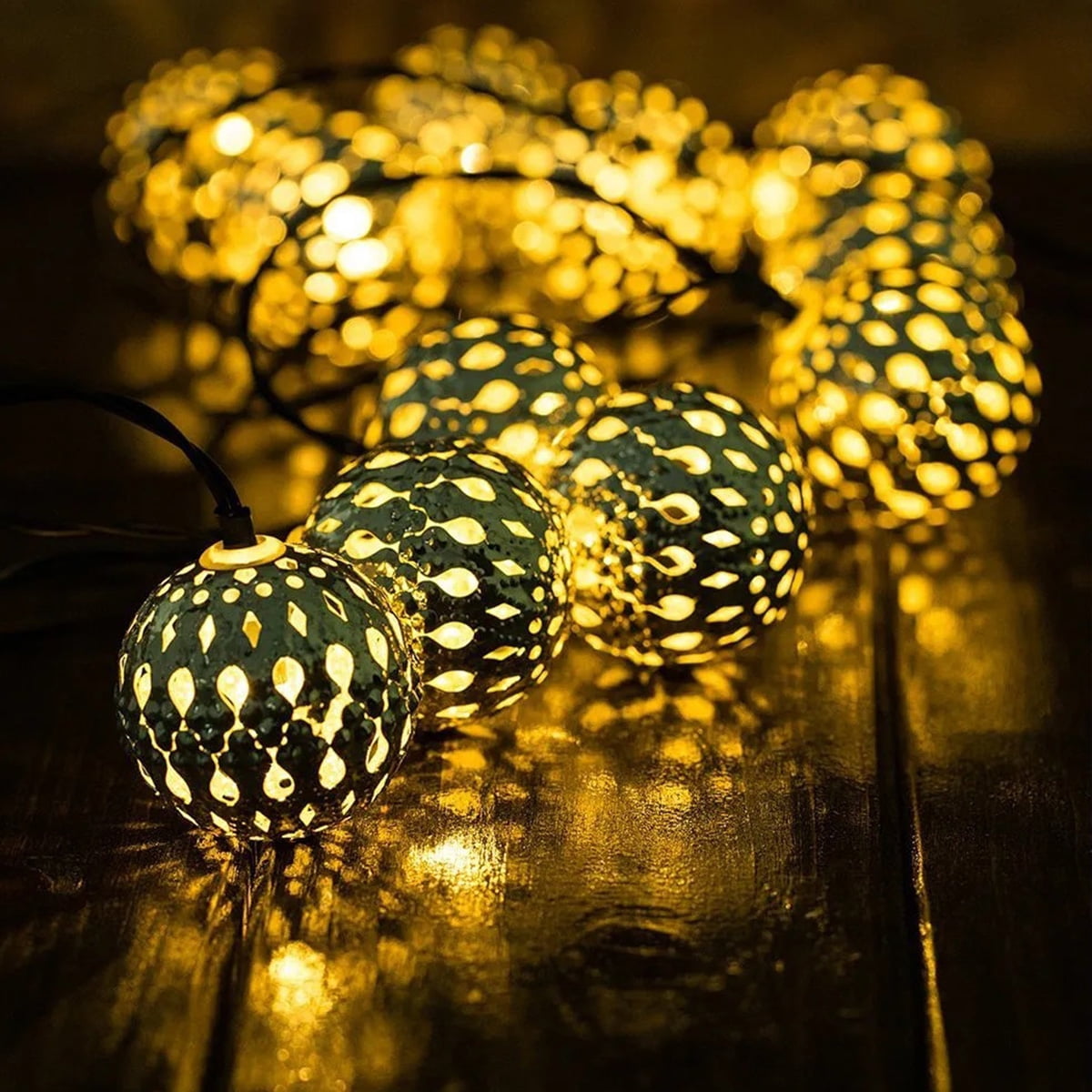 Led Ball String Light, Warm White Moroccan Light, Battery Powered ...