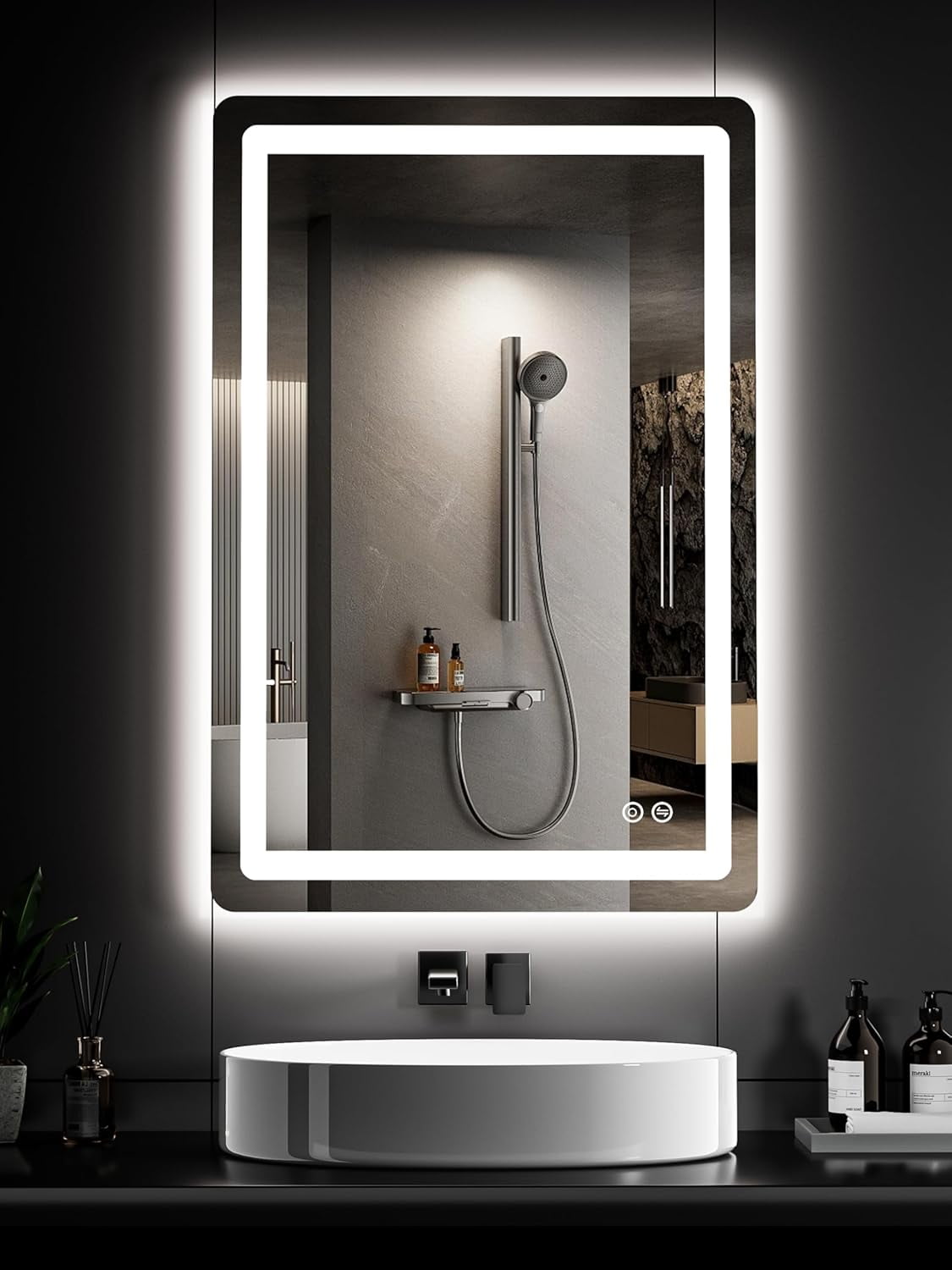 Led Bathroom Mirror, 36x24 Vanity Mirror for Wall with Light, IP54 ...