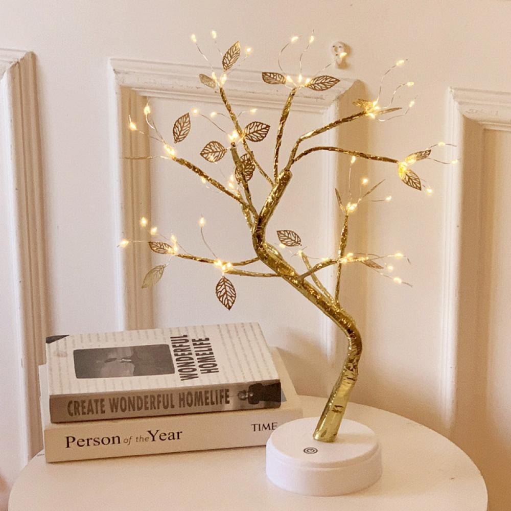Led Bonsai Tree Light DIY Desk Tree Lamp with 72 LED Lights Battery USB ...