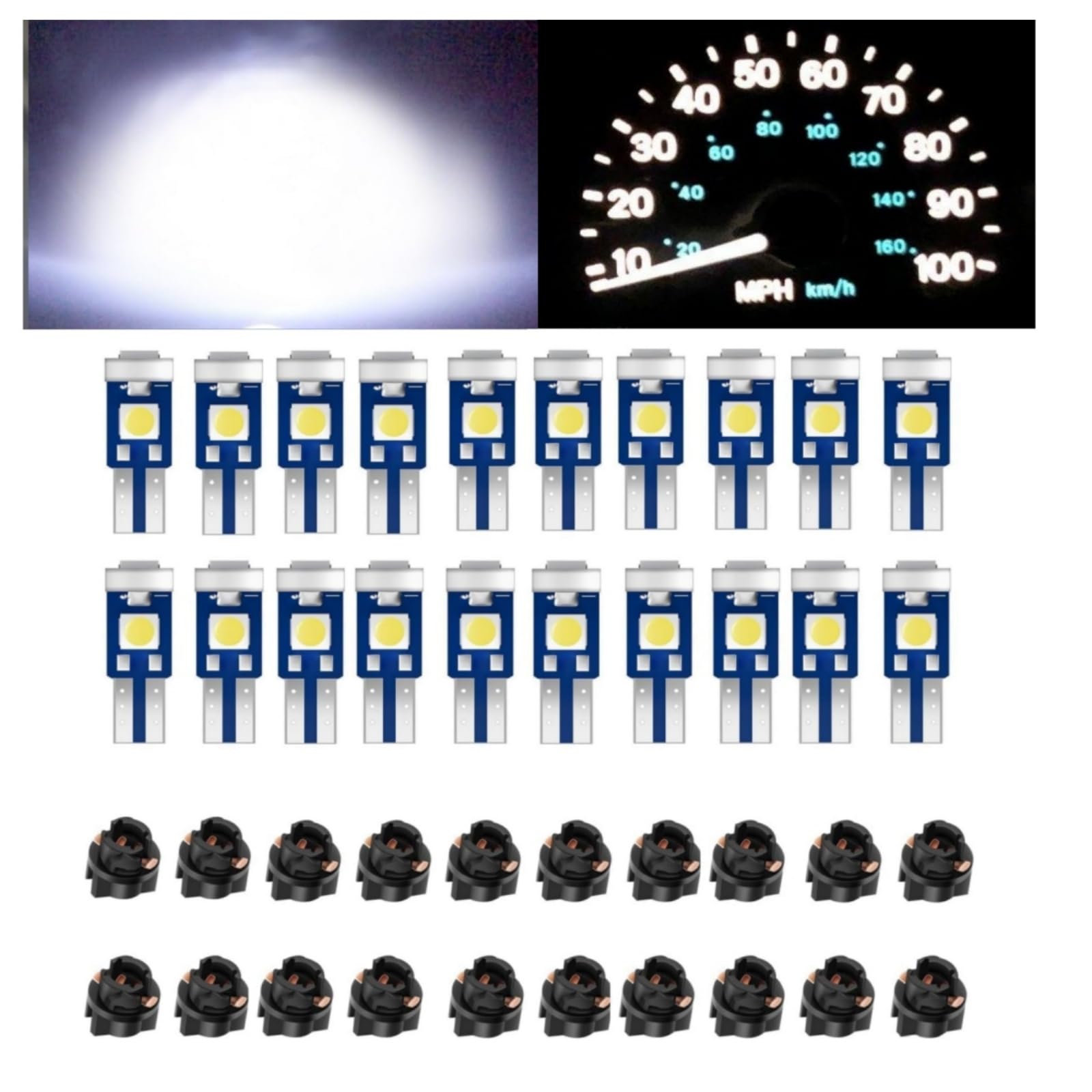 Led Bulb Dash Lights SSF20 Super White Bright, T5 74 37 LED Bulb with ...