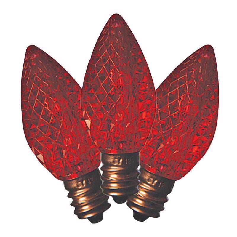 Holiday Bright Lights LED C7 Red 25 ct Spare Pack Xmas Replacement ...