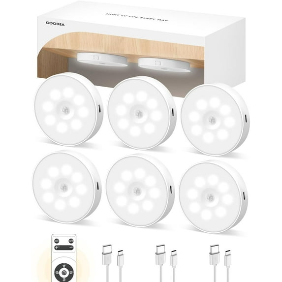 Led Under Cabinet Lighting, Motion Sensor Light Indoor, 1000mAh Puck ...