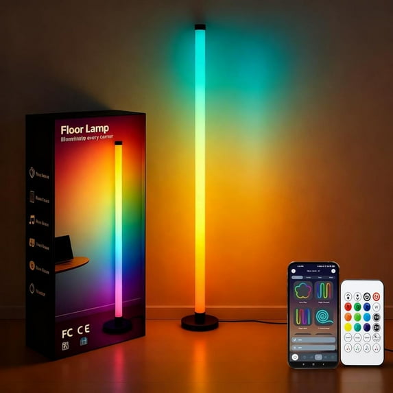 Led Corner Floor Lamp USB Powered with App & Remote Control, IC+RGBW ...