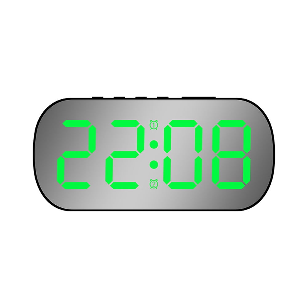 Led Digital Alarm Clock 5 Levels Adjustable Brightness Mirror Table ...