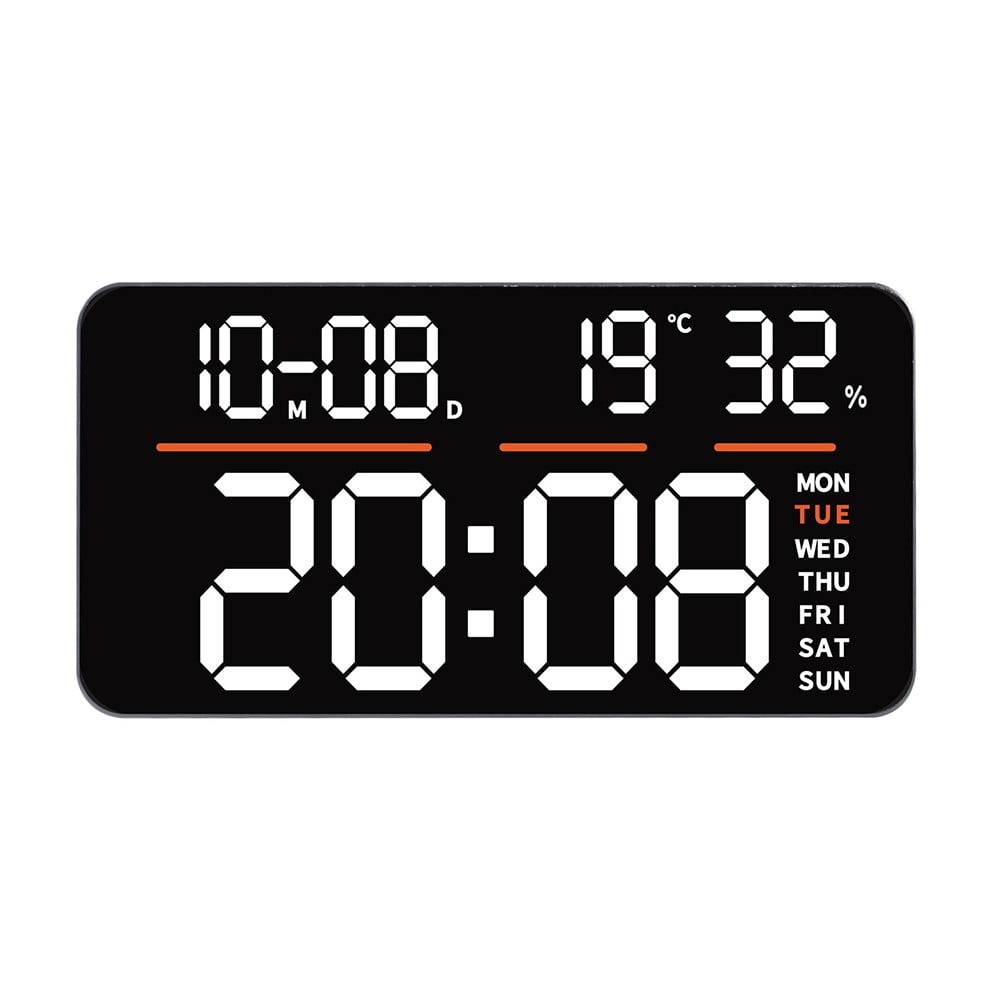 Led Digital Wall Clock Large Screen With Dual Alarms Countdown ...