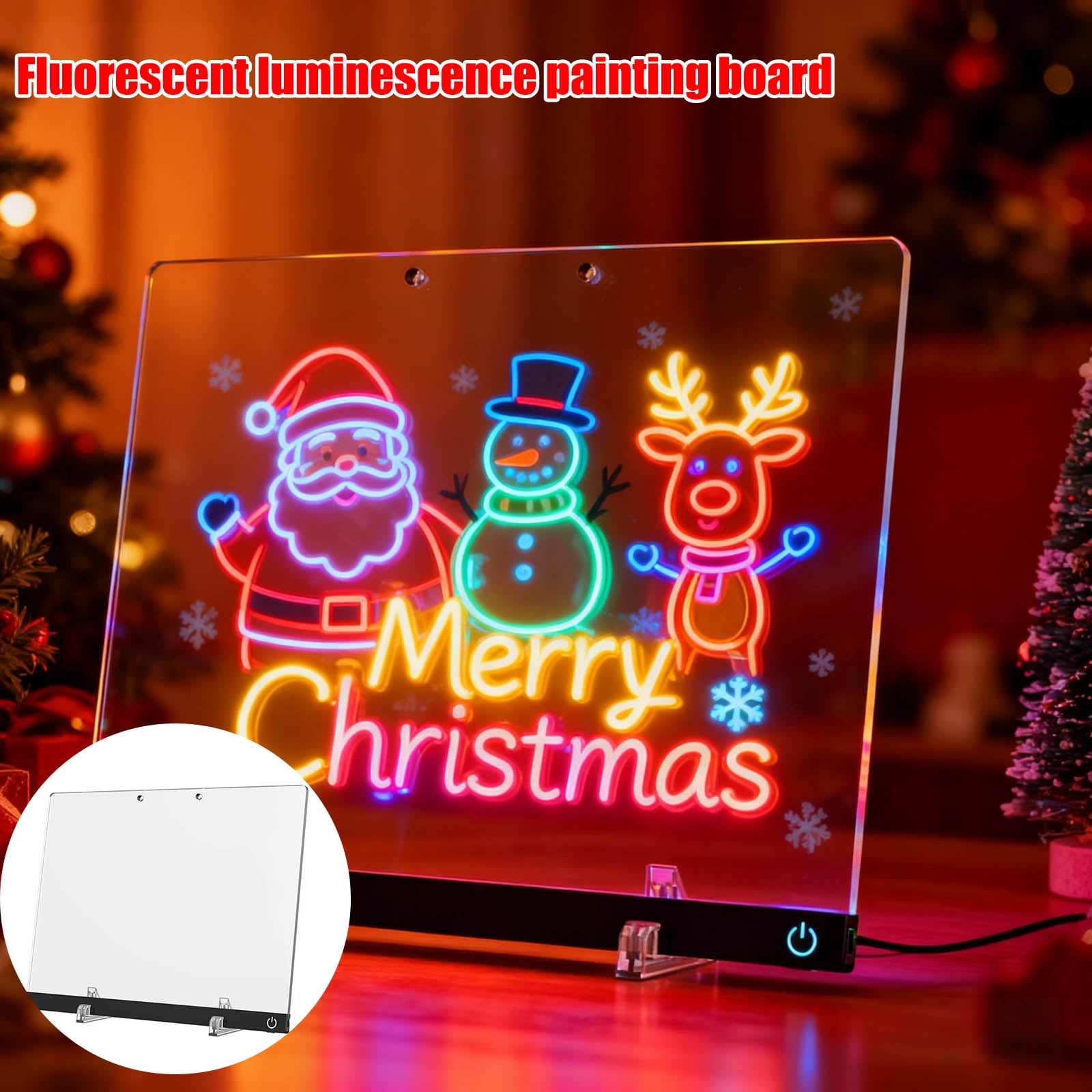 Led Doodle Glow Note Board Rechargeable 13.78x9.84 Inch Led Drawing ...
