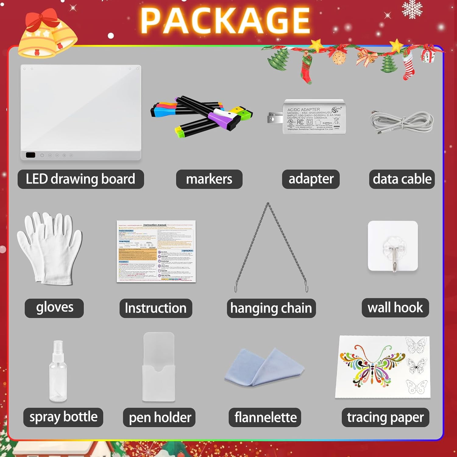 Led Drawing Board with 13 Light Effects, 13.7"x10" Rechargeable Glow ...