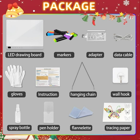 Led Drawing Board with 13 Light Effects, 13.7"x10" Rechargeable Glow ...