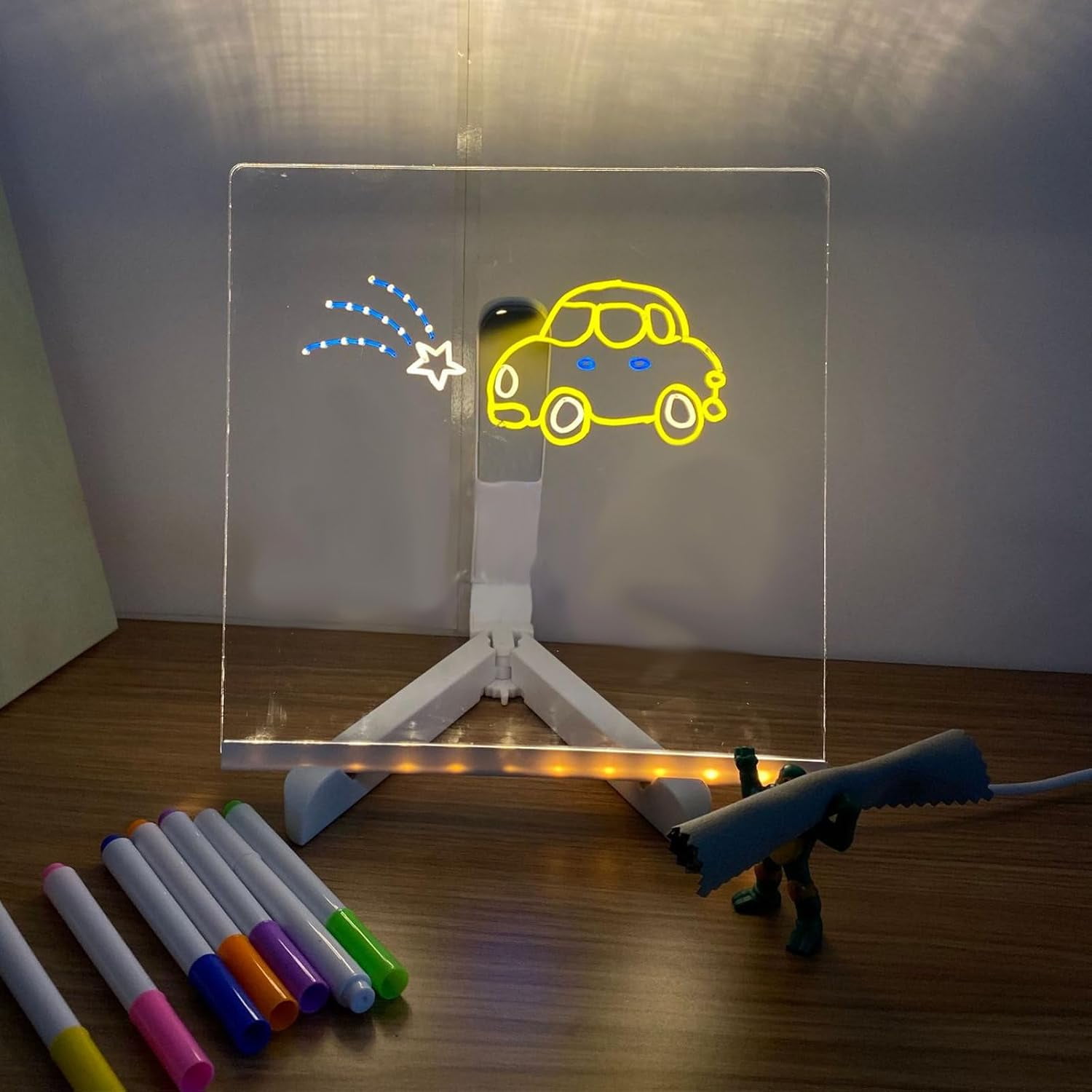 Led Drawing Board,Glow in The Dark Acrylic Writing and Drawing Board ...