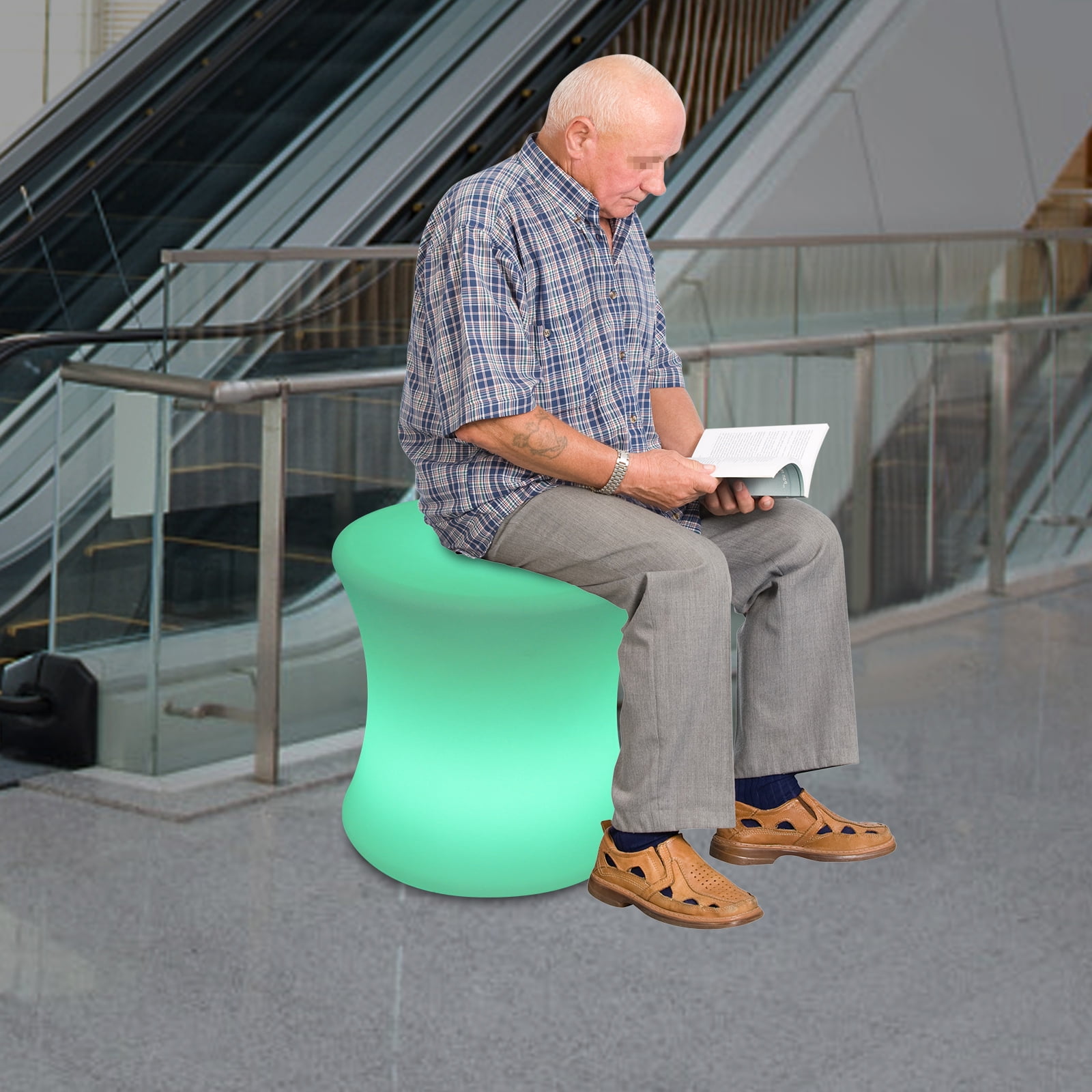 Led Drum-Shaped Stool, 16 Color Variations Stool with Rechargeable Led ...