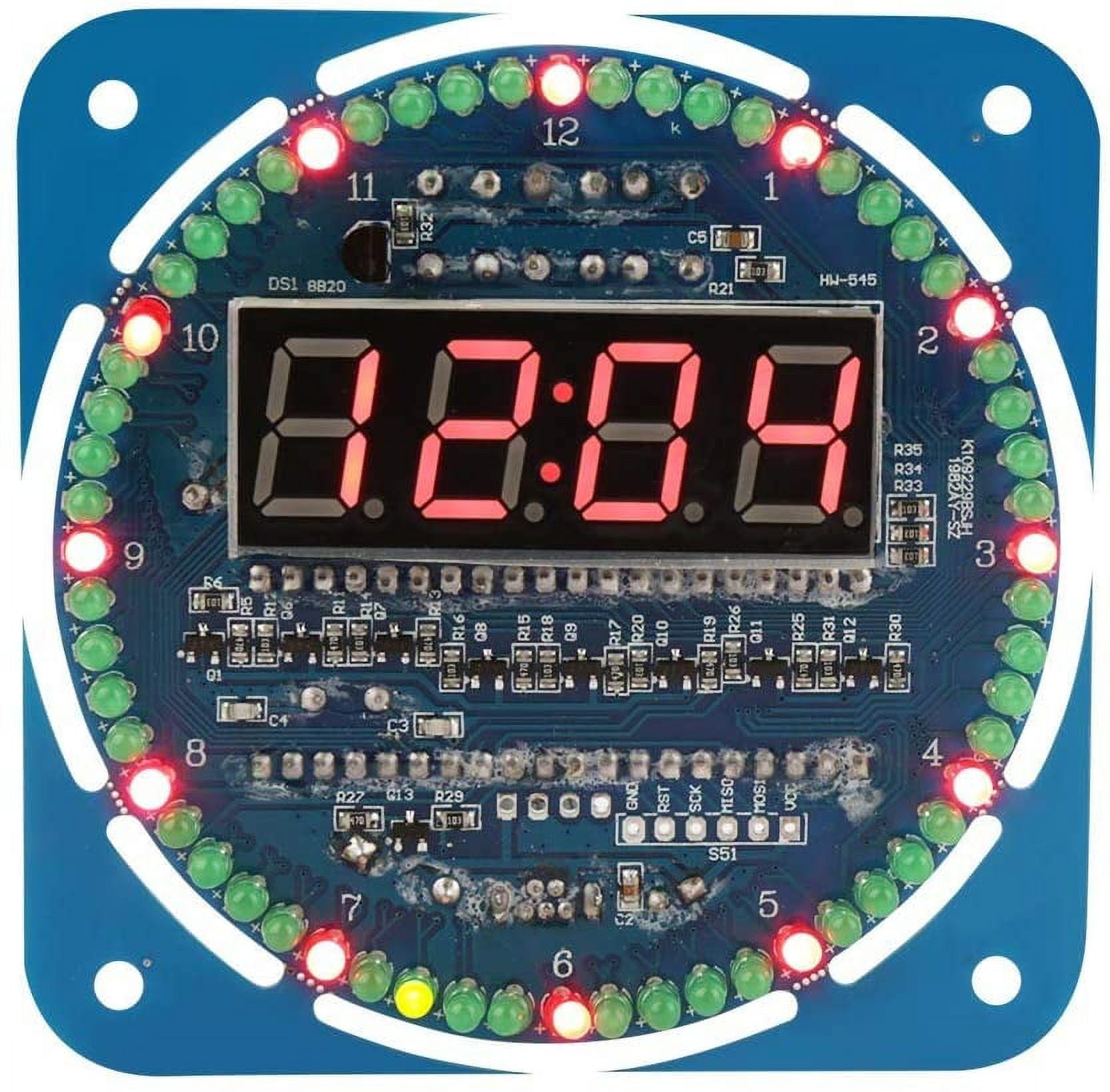 Led Electronic Clock Kit - Diy Ds1302 Digital Mcu Learning Starter Set ...