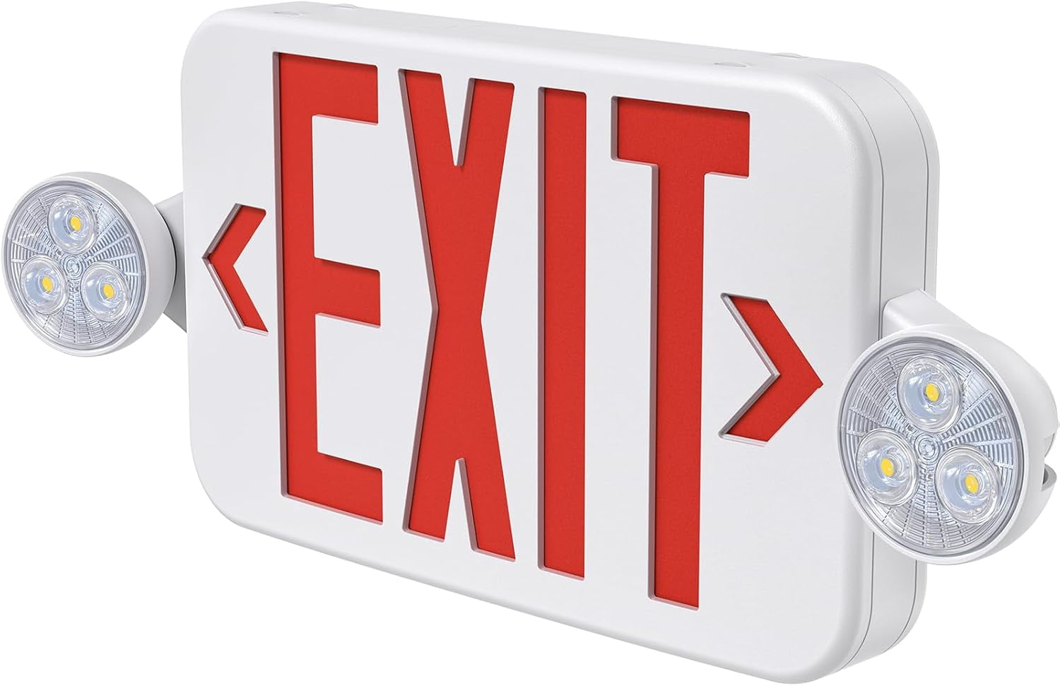Led Exit Sign Emergency Light Combo Adjustable Two Head,Double Sided ...