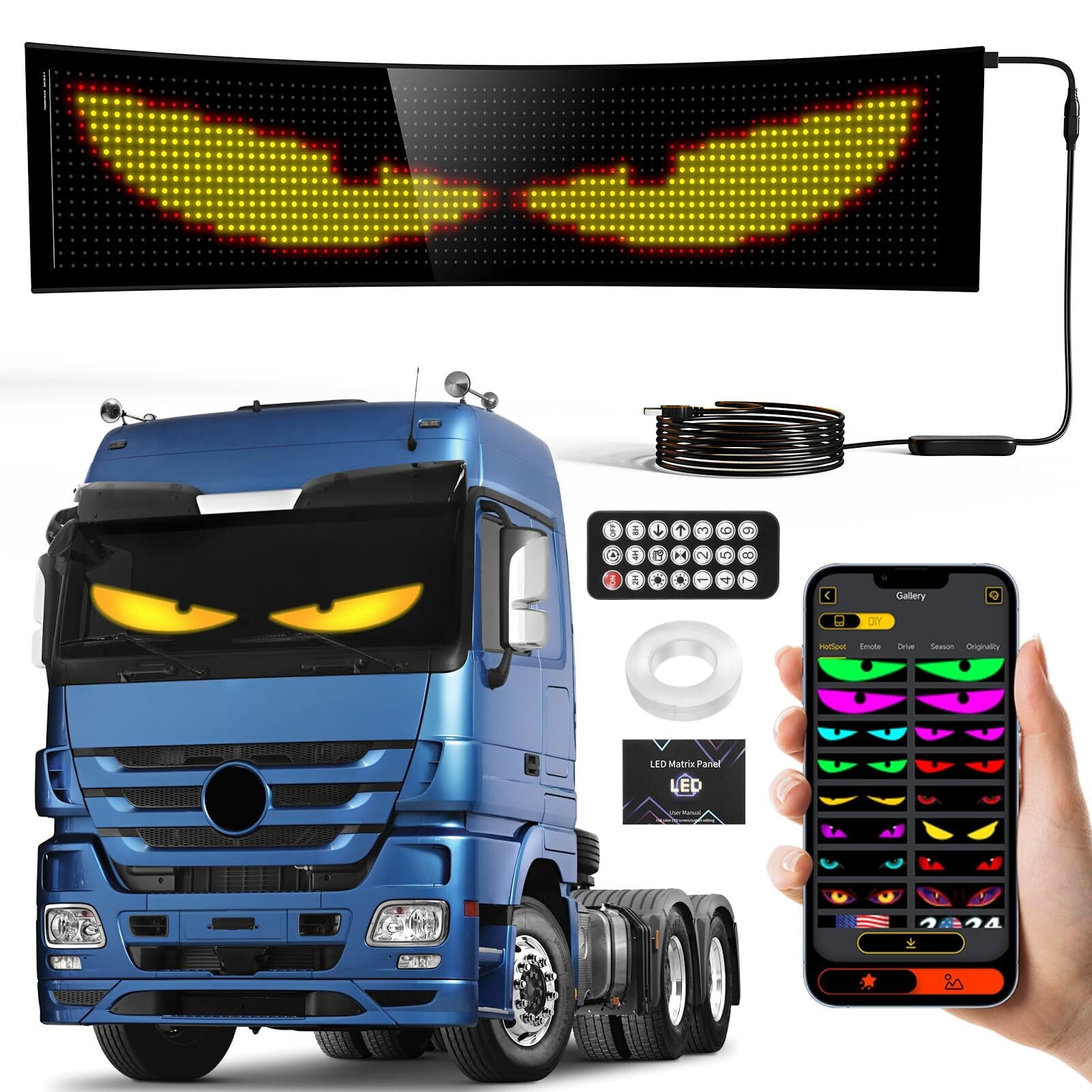 Led Eyes for Car - Large Size Windshield Eyes Animated Led Devil Eyes ...