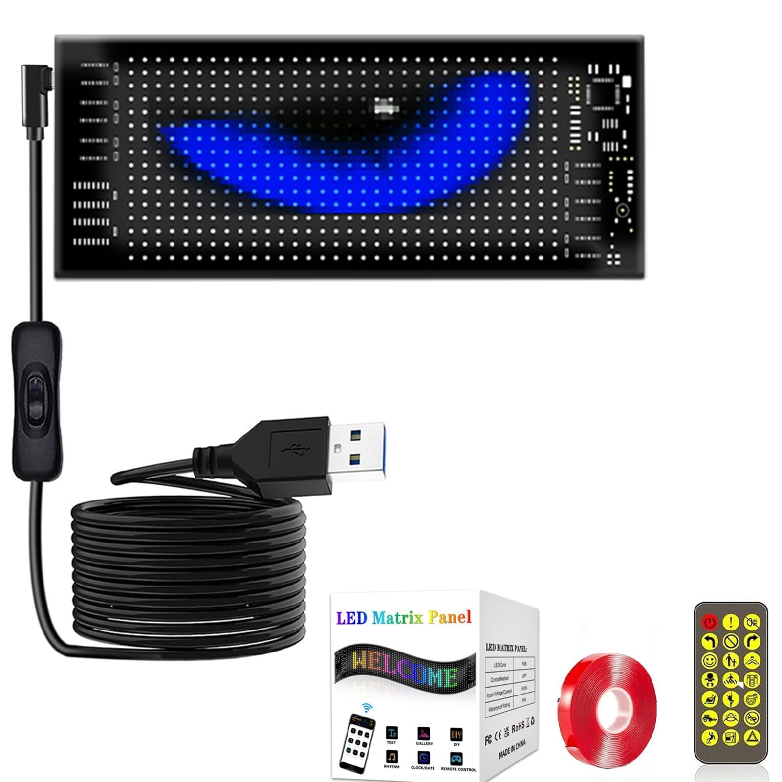 Led Eyes for car/Truck Windshield,Programmable Scrolling LED Display ...