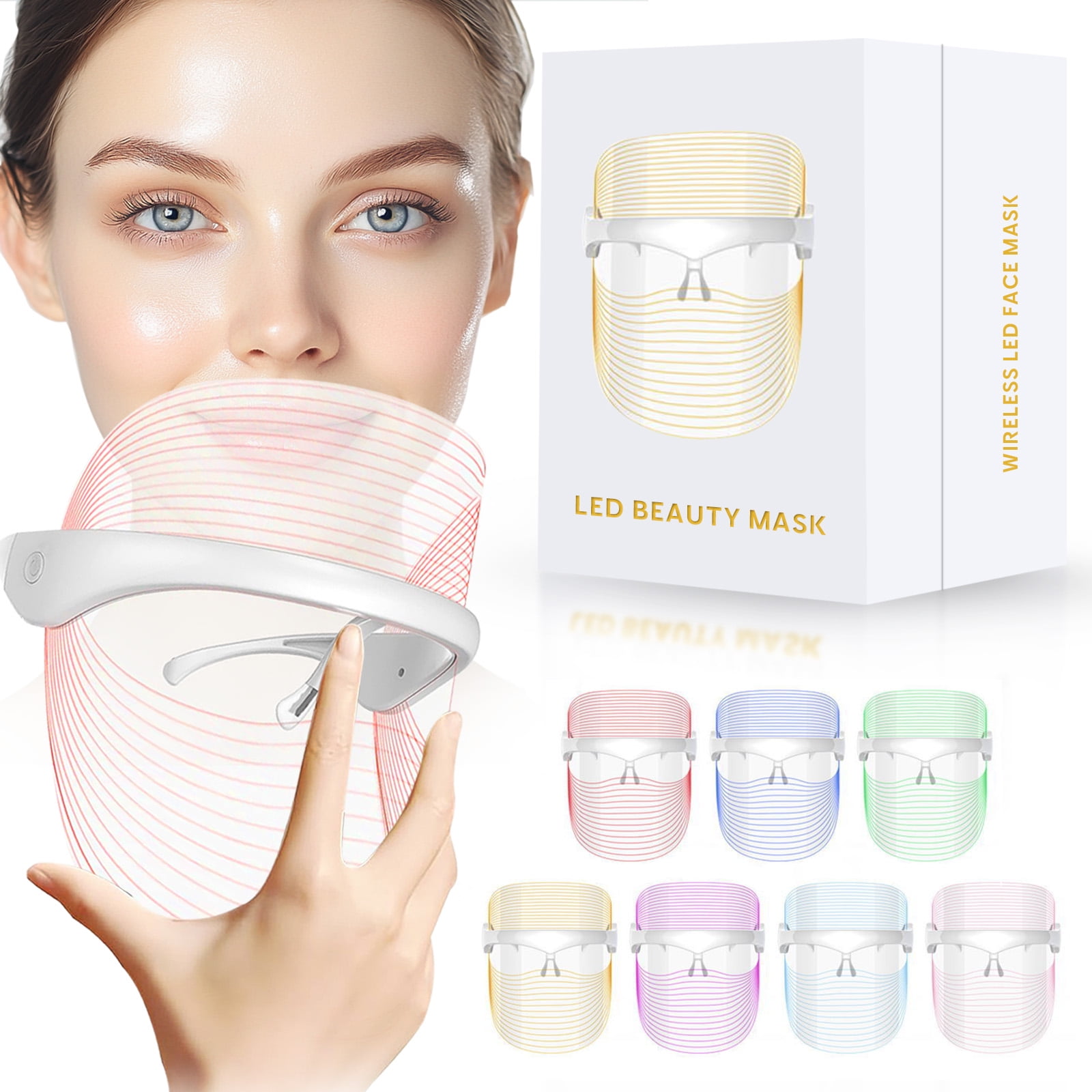 Led Face Mask, 7 Color Led Mask Skin Care at Home - Walmart.com