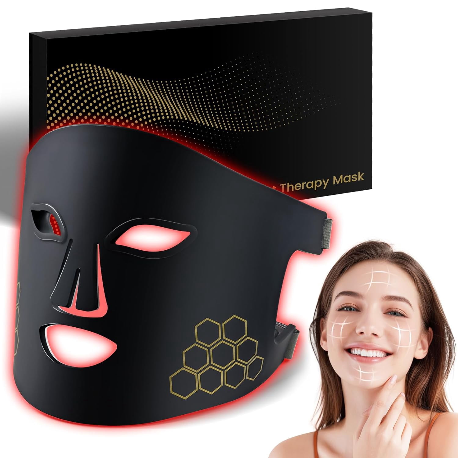Led Face Mask Light Therapy, Red Light Therapy for Face, 7-1 Colors LED ...