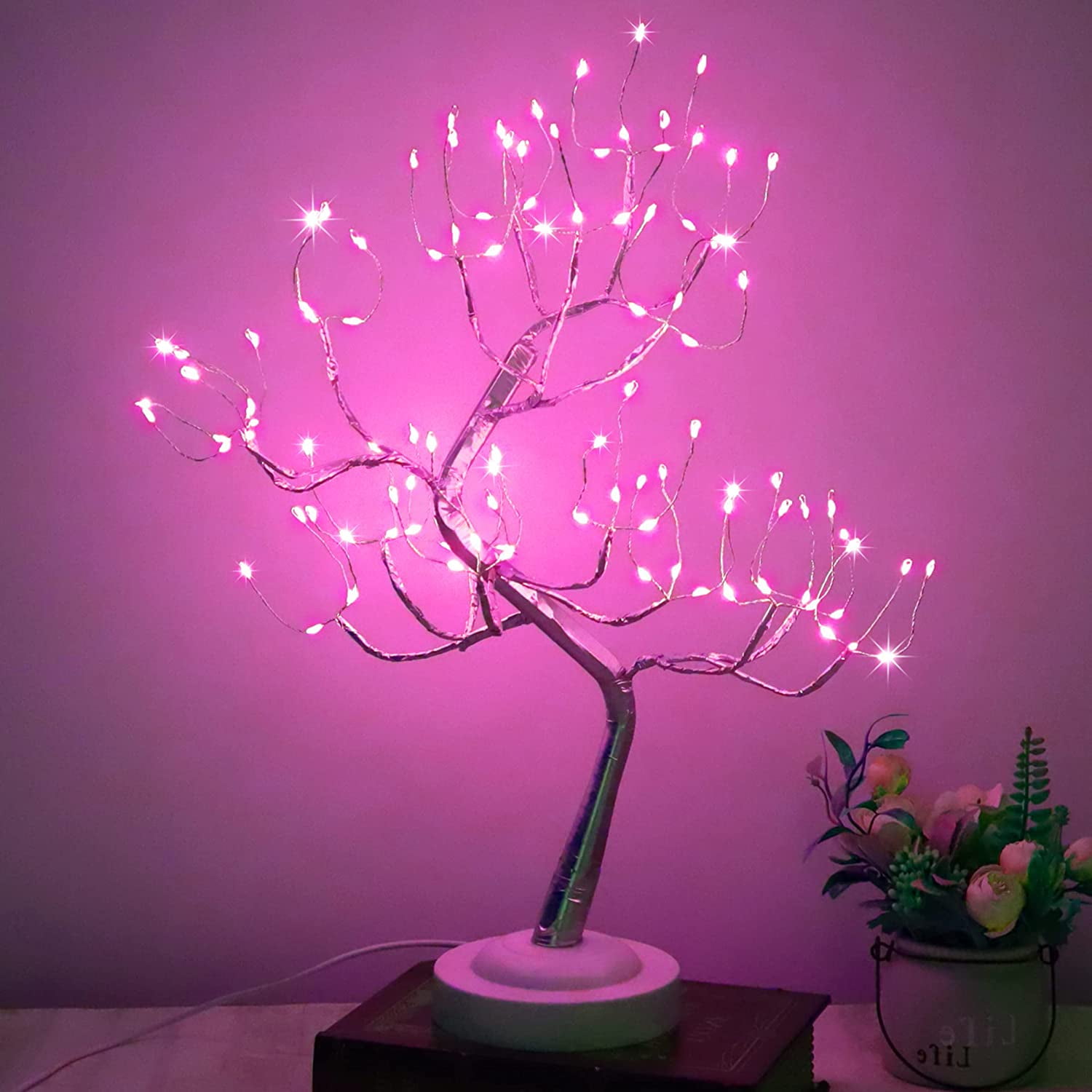 Led Fairy Tree Lamp 108 Led Pink Glow Table Decoration Lamp for Mother ...