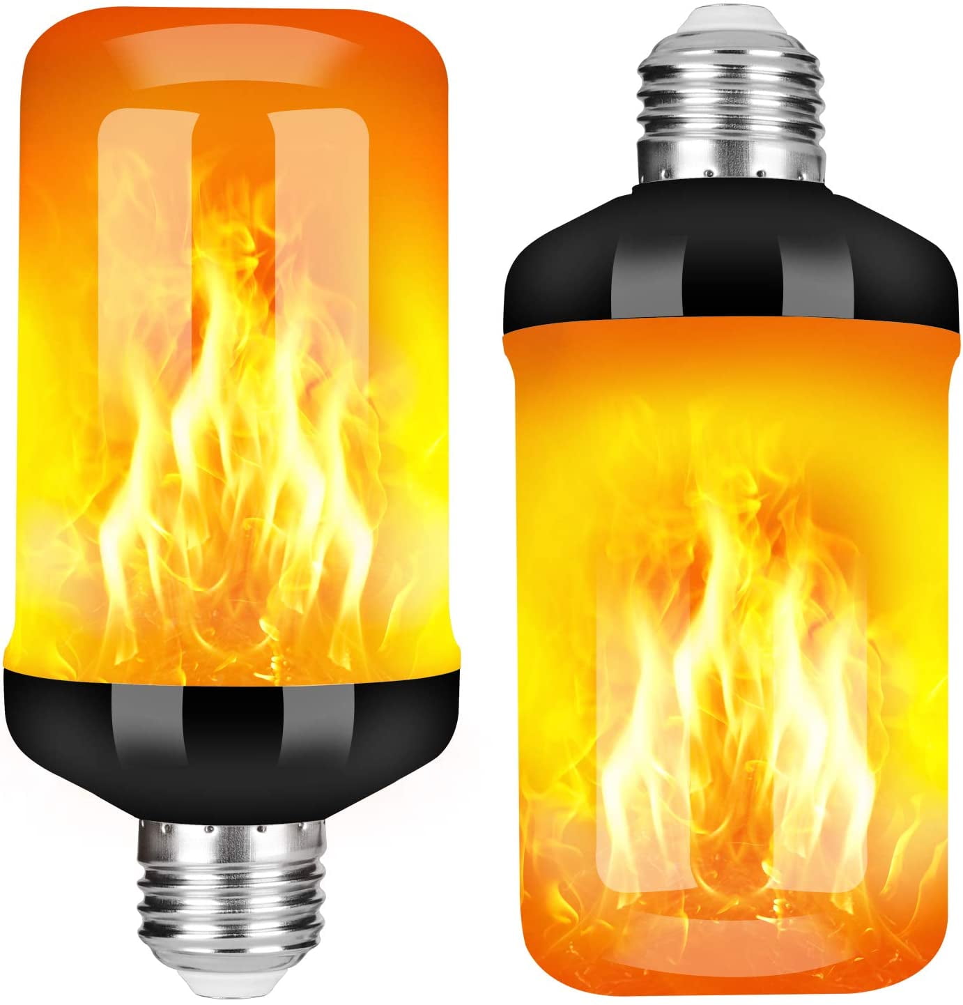 LED Flame Effect Fire Light Bulb, Upgraded 4 Modes Flickering Fire ...