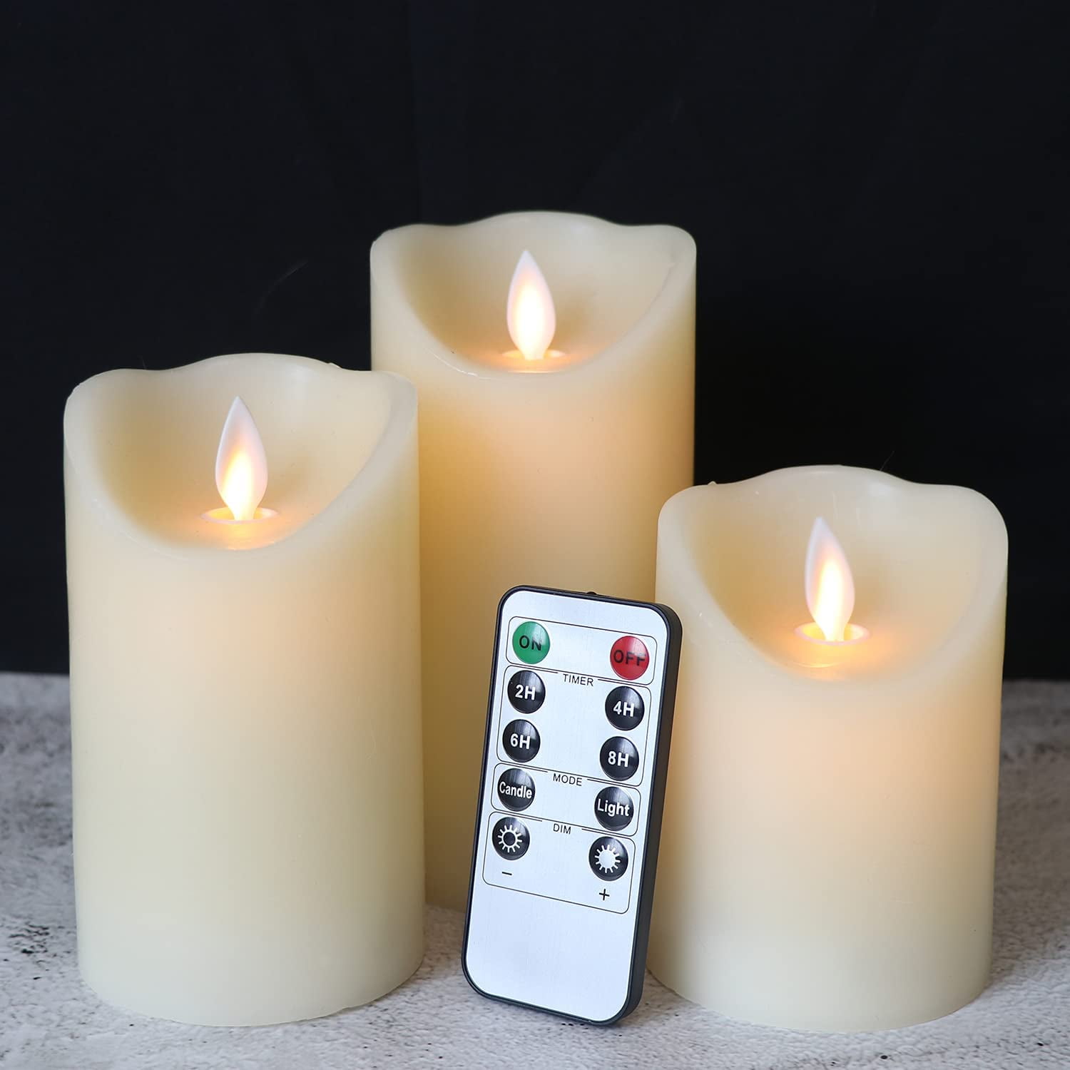 Lasumora LED Electric Wax Flameless Candles with Remote and Timer, 3D ...