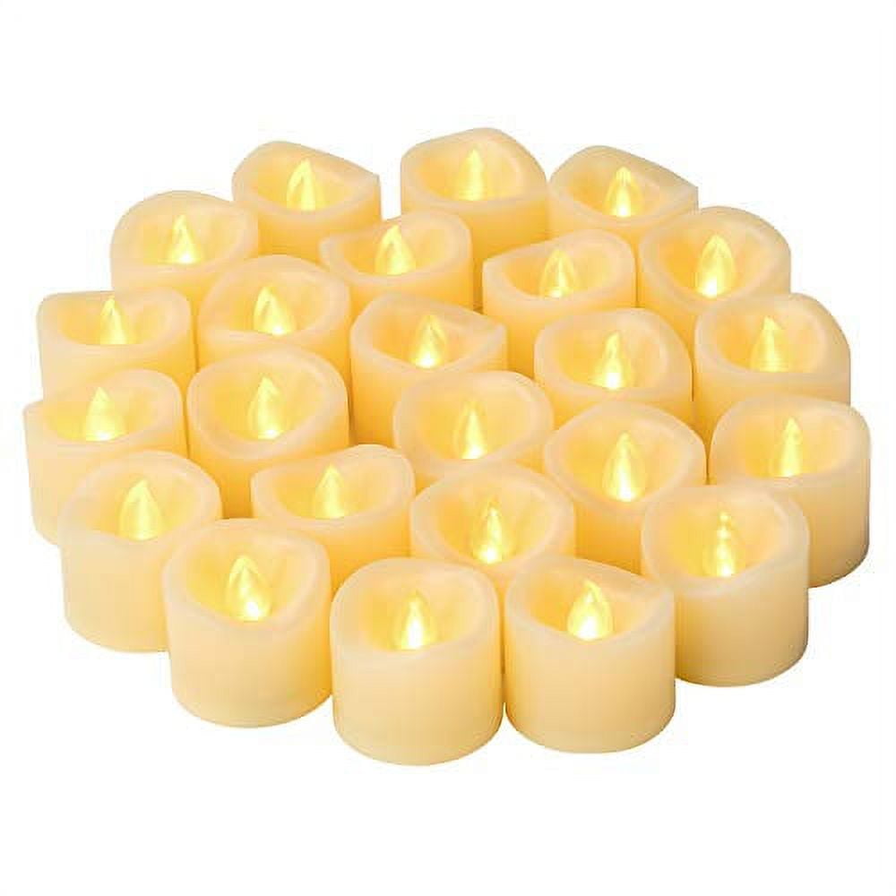 Led Flameless Flickering Votive Tea Lights Candles Battery Powered Set ...