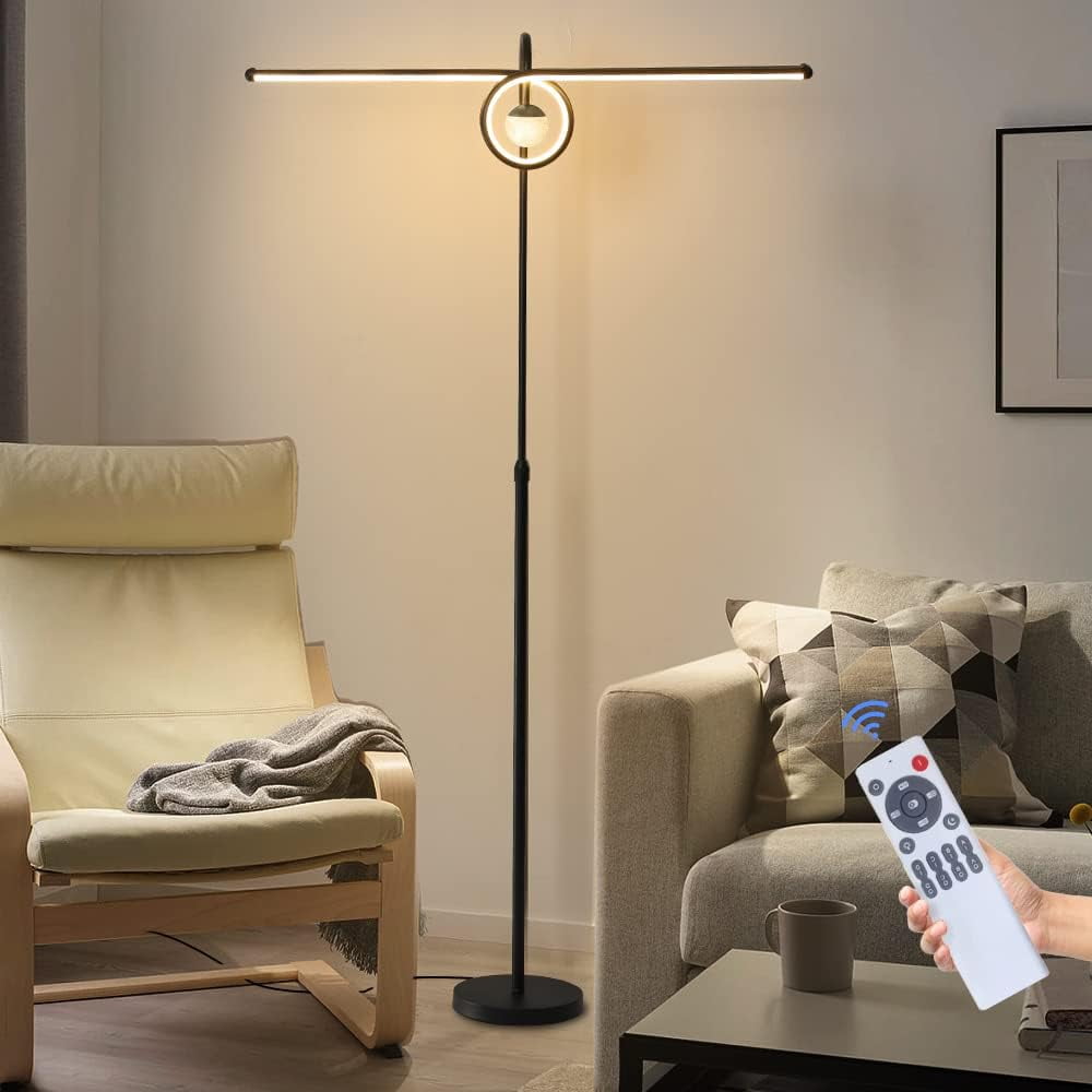 Led Floor Lamp,Modern Reading Adjustable Standing Height 3 Colors and ...