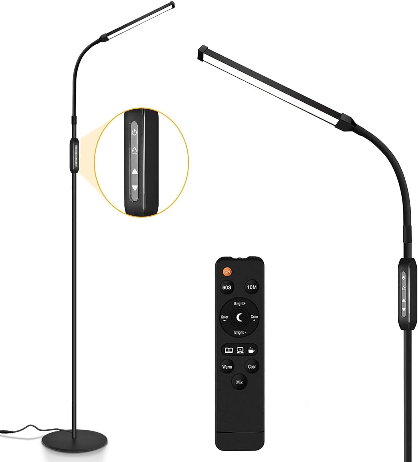 Led Floor Lamp with Remote for Eyelash Extensions Craft Task Lamps ...