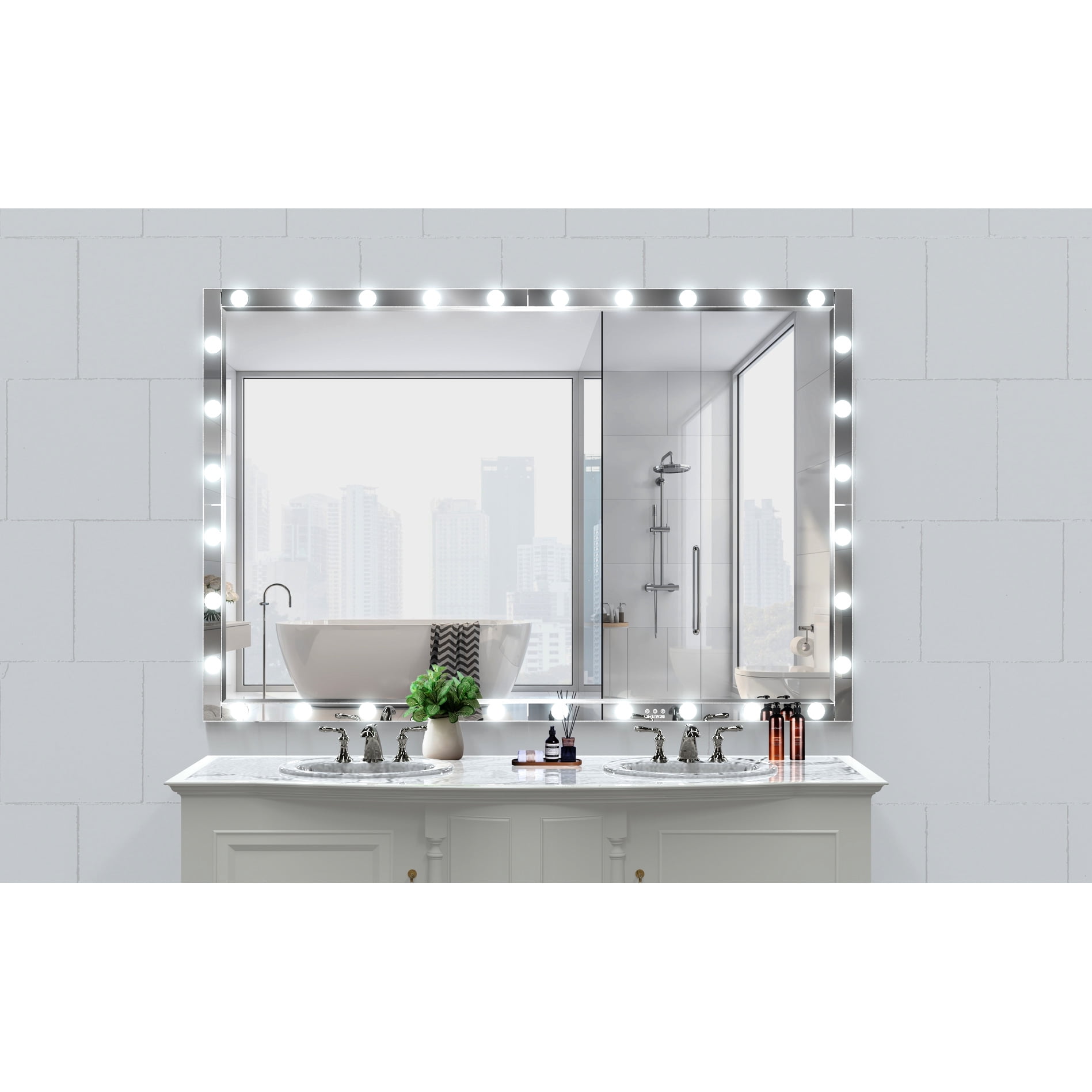 Led Full Length Mirror With Lights: 72x48 Inches Extra Large Mirror. 3 ...