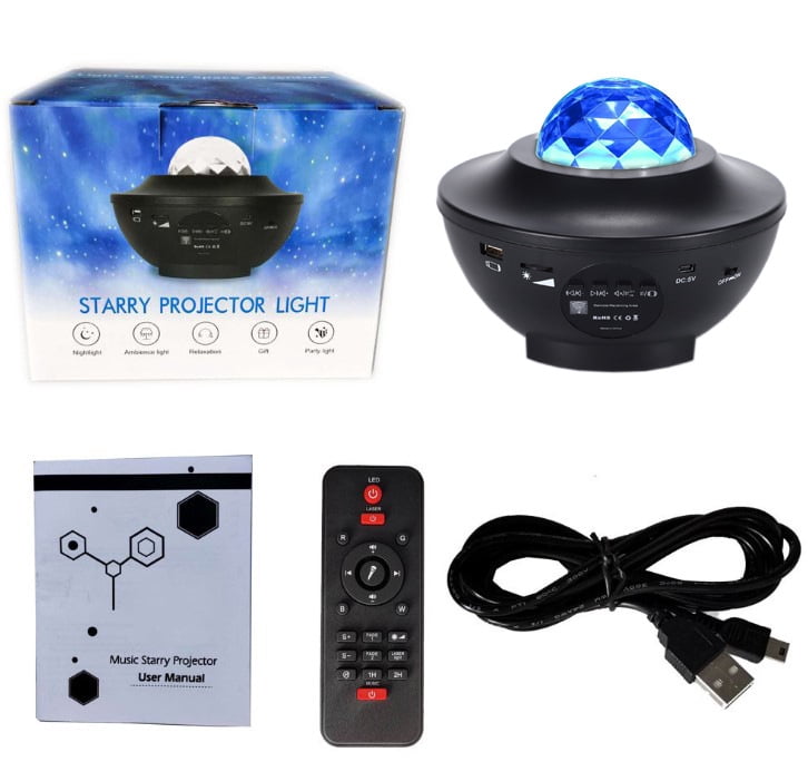 Led Galaxy Starry Night Light Projector Ocean Star Sky Party Speaker ...