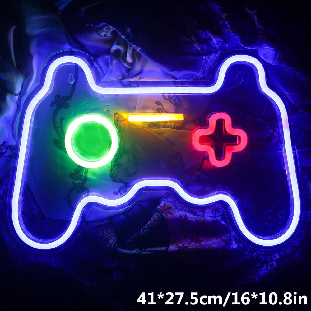 Led Gamepad Neon Signs 16''x 11'',Wall Decorations For Bedroom Gamepad ...