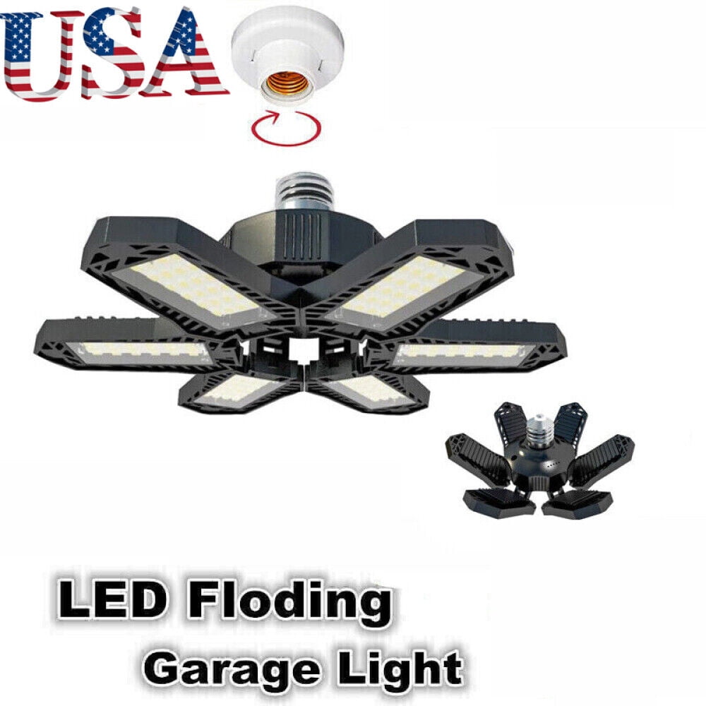 LED Garage Ceiling Light with Six Deformable Panels for Workshop ...
