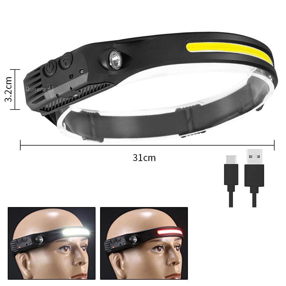 Led Headlamp With Sensor,Camping Spotlight,Rechargeable Powerful ...